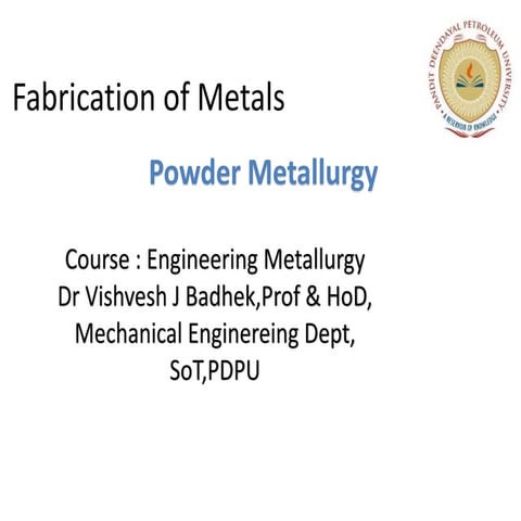 Powder metallurgy | PPT