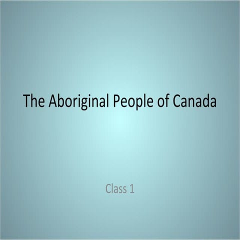 The Aboriginal People of Canada | PPT