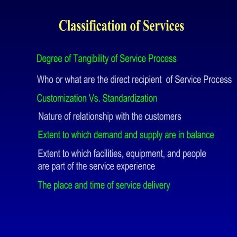 classification of services | PPT