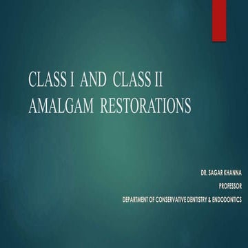 Class V and VI amalgam cavity preparations | PPTX