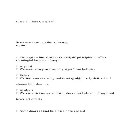 Class 1 - Intro Class.pdfWhat causes us to behave .docx | Undergraduate ...
