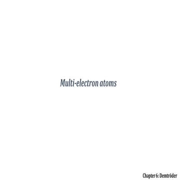 Class10 multi-electron atoms - 22nd feb 2022 | PDF