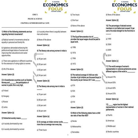 CLASS 10 CIVICS CH Four Social science 4 | PDF