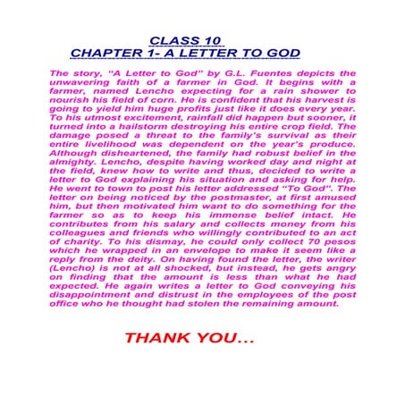 CLASS 10 English Chapter 1 SUMMARY.doc