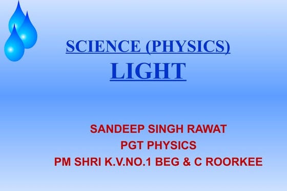 Reflection of light | PPTX | Physics | Science