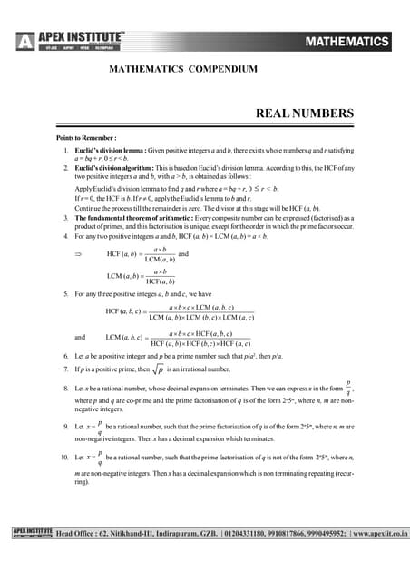 Notes and Formulae Mathematics SPM | PDF