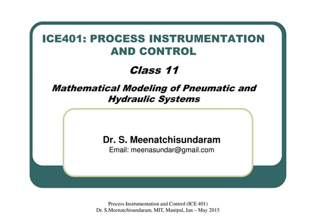mathematical modeling of liquid-level systems | PPTX