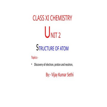 Chapter 2 structure of atom class 11 | PPTX