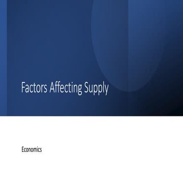 Class 11 economics factors affecting supply | PDF