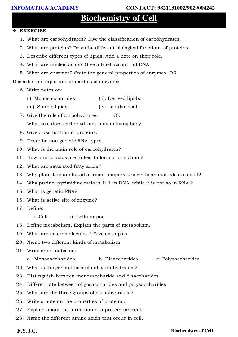 Class 11 Important Questions For Biology Biochemistry Of Cell class-11-important-questions-for-biology-biochemistry-of-cell