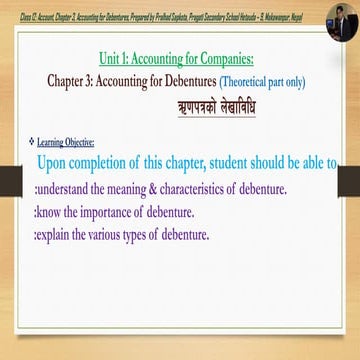 Class 12 account, chapter 3, accounting for debentures | PDF