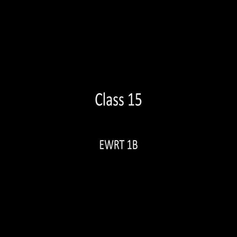Class 15 | PPT