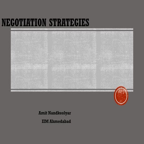 pdf of negotiation strategy paper 1 forfor | PPT