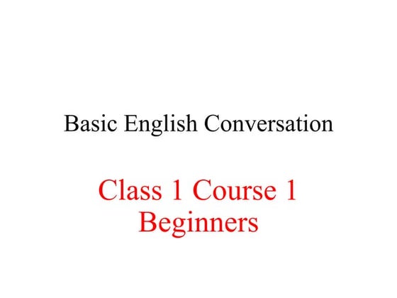 English for Beginners - Lesson 1 | PPT