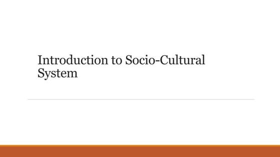 Social system (Sociology) | PPTX | Science