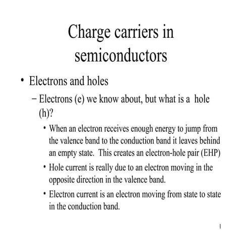 Charge carriers in semiconductor devices | PPT
