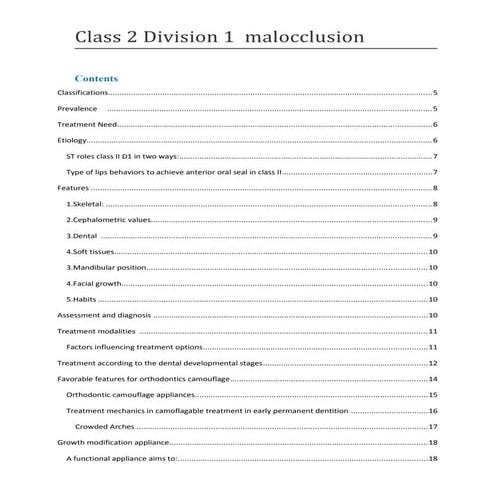 Class 2 div 1 / for orthodontists by Almuzian | PDF