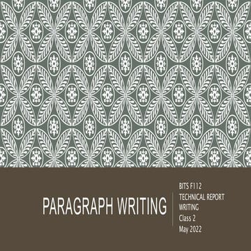 Class 2 Paragraph Writing TOPIC SENTENCES.pptx