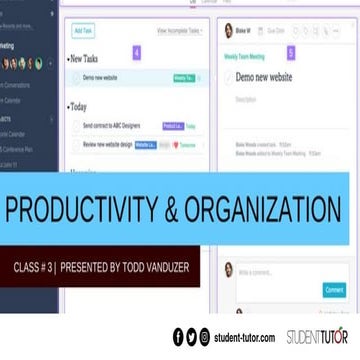 Class 3: Productivity & Organization Introduction | PDF