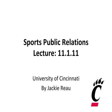 Sports PR Lecture #5 | PPT