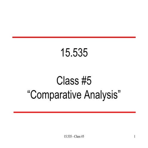 Financial Statements - Comparative Analysis (MIT) | PDF