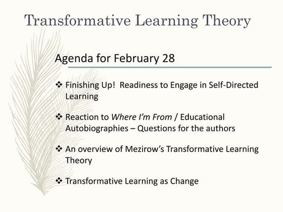 Transformative learning powerpoint (4.1) | PPTX | Adult Education ...