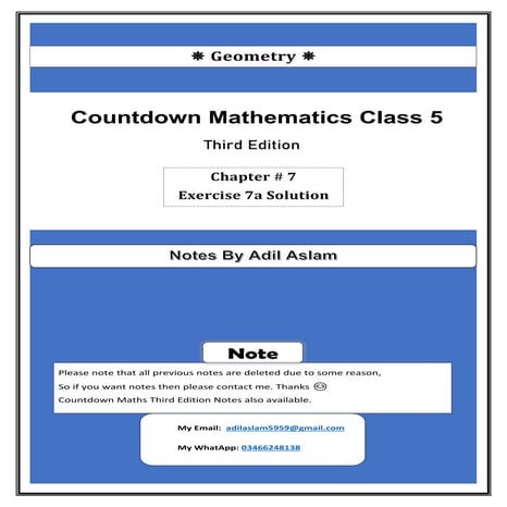 Countdown Maths Class 5 Chapter # 7 | PDF