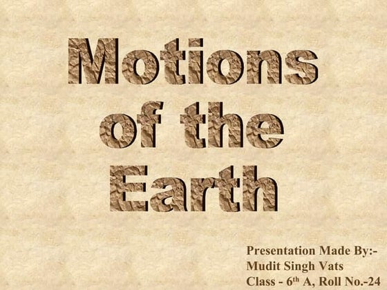 The movements of the Earth | PPT