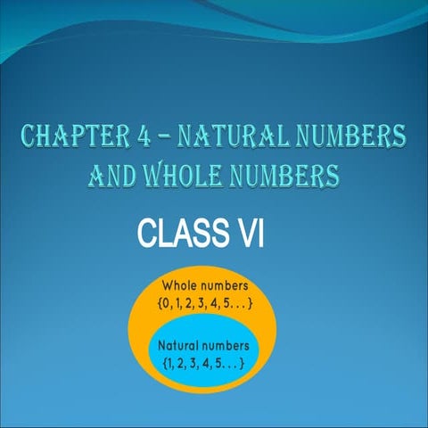 CLASS 6 PPT chapter 4 Natural Numbers and Whole Numbers ppt | PPT