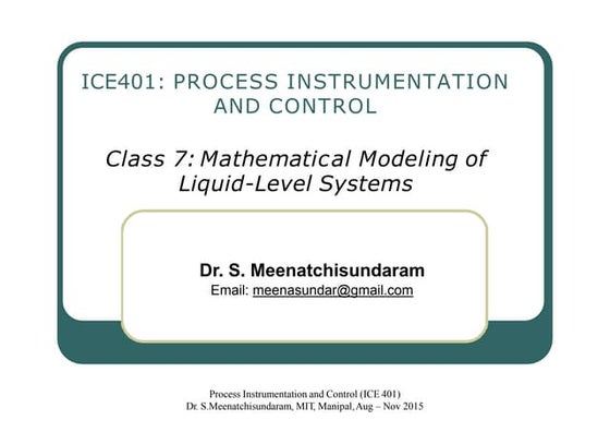 Class 7 mathematical modeling of liquid-level systems | PDF | Physics ...