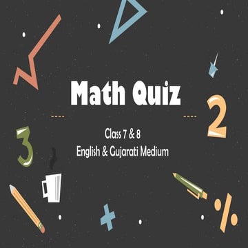 Class 7 and 8 math quiz to develop math skills | PPT