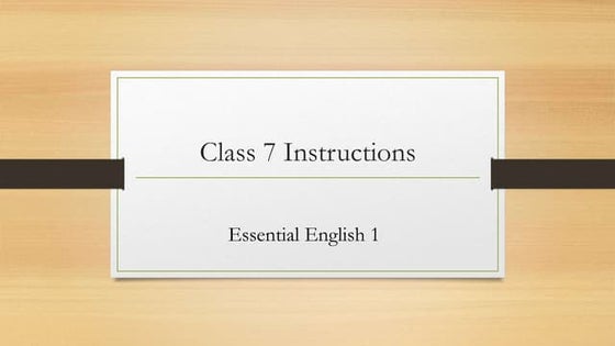 Class 4 instructions | PPTX | Shopping