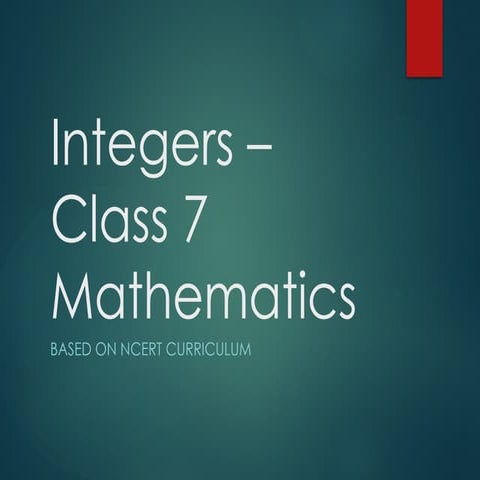 Class_7_Integers_Presentation for ncert 7th grade | PPTX