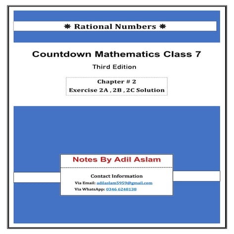 Countdown Maths Class 7 Chapter 2 Solution | PDF