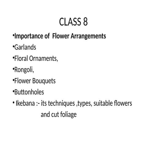 importance of flower arrangements powerpoint pptx | PPTX