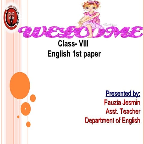 Class 8 english announcement on board 1 lesson-5 | PPT