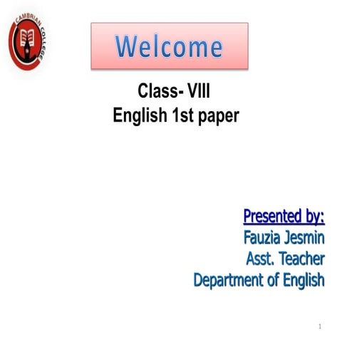 Class 8 english lesson 1 using a table of contents | PPTX