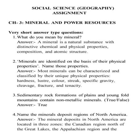 Class 8 geography chapter 3 extra question and answer | DOCX | Geology ...