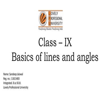 Class 9 Basics of line and angles | PPT