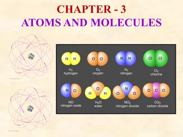 atoms and molecules | PPT | Chemistry | Science