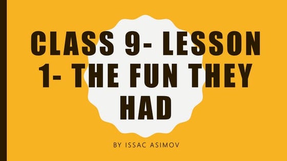 the fun they had mind map | PPTX
