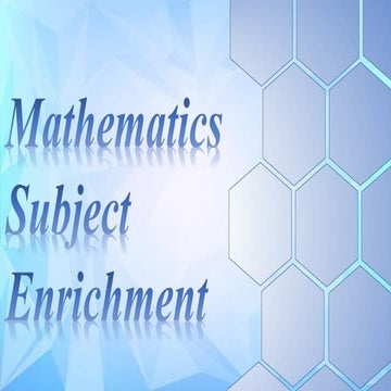 mathematics enrichment subject for class 7 | PPT