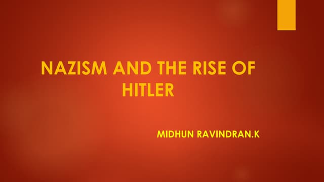 Nazism and rise of Hitler class 9th CBSE By Harsha Grover | PPTX