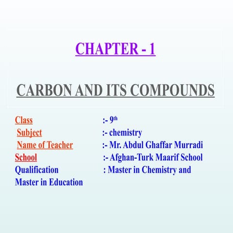 class 9th Carbon and bonding nature of carbon with different atoms and ...
