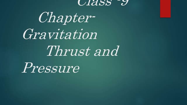 Thrust and pressure ppt | PPTX | Physics | Science