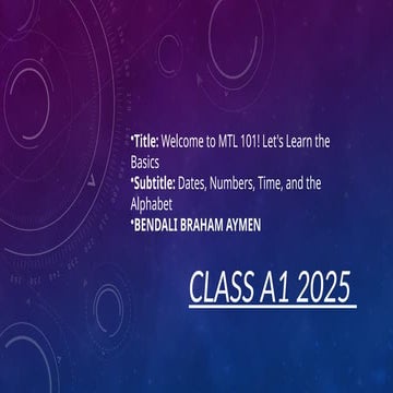 CLASS A1 2025 lesson 1 for group classes | PPTX