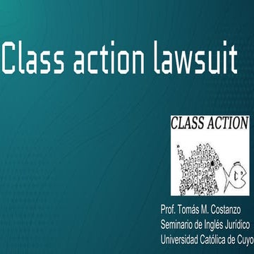 Class action- Theory and Exercises. Legal English | PPTX