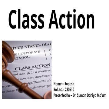 Class Action ppt corporate governance ethics | PPT