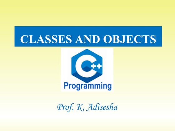 Class And Object In C++ | Ppt