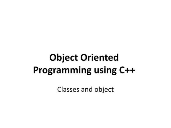Class And Object In C Ppt 